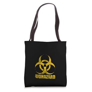 vintage style biohazard toxic distressed novelty zombies tote bag