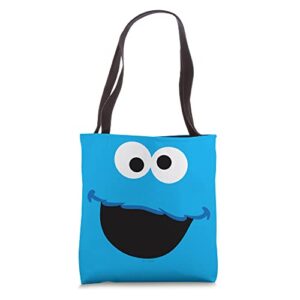 sesame street cookie monster face tote bag