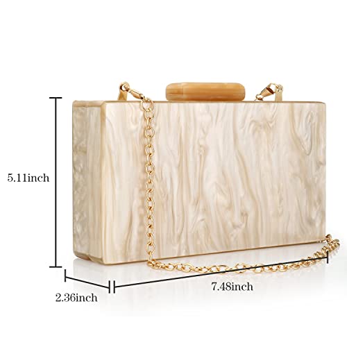 Clutch Purse for Women Elegant Evening Bag Marble Nude Clutch Evening Clutches for Wedding and Party Cocktail Box Clutch Crossbody(Nude)