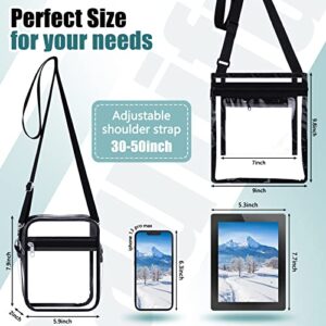 6 Pcs Clear Bag Transparent Stadium Approved Purse with Pocket Plastic PVC Handbag for Women Concert Sport (Simple Style)