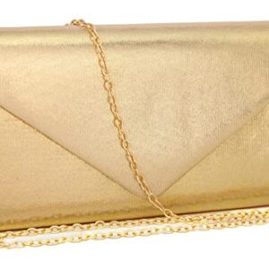 SUCCUNA Women Clutch Purse Evening Bag Gold Crossbody Handbag for Wedding Party