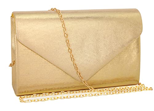 SUCCUNA Women Clutch Purse Evening Bag Gold Crossbody Handbag for Wedding Party