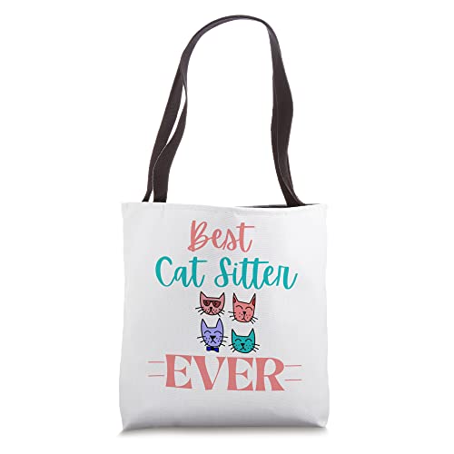 Funny Best Cat Sitter Ever Kitten Pet Sitting Thank You Tote Bag