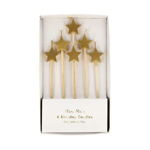 meri meri gold star candles (pack of 6)