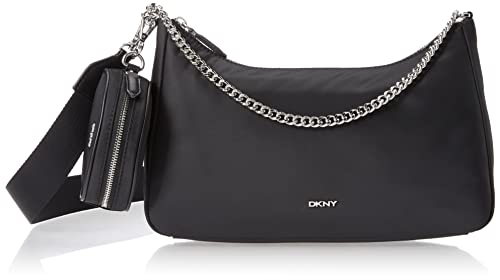 DKNY Sporty Crossbody Caelynn Pouchette Handbags, Black/Silver