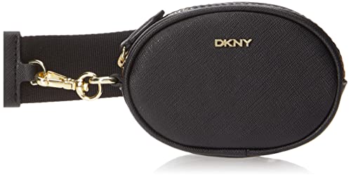 DKNY Women's Casual Caelynn Pouchette Handbags Crossbody, Black/Gold, Medium US