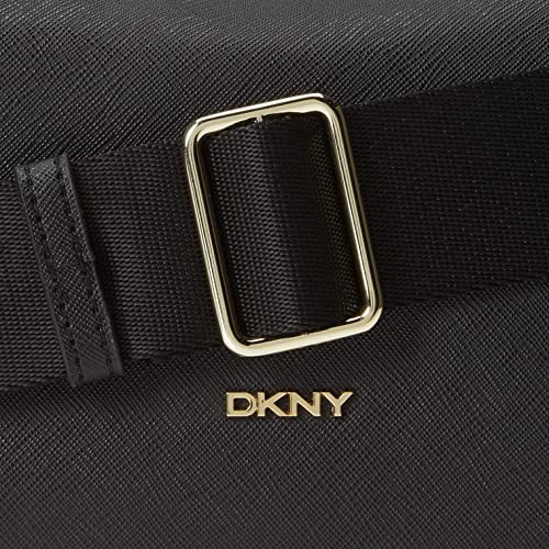 DKNY Women's Casual Caelynn Pouchette Handbags Crossbody, Black/Gold, Medium US