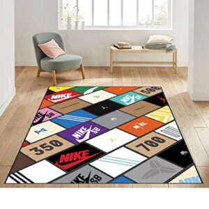 sneakers, sneakers doormat, sneakers rug, shoes box rug, street fashion, flying mat, sneaker room decor, living room rug, popular rug pe343 (2.6×3.9 feet – 80×120 cm)