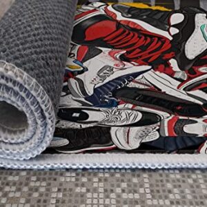 Sneakers Rug, Custom Sneakers, Sneakers, Street Rug,Cool Rug, Rug, Hypebeast Rug, Sport Rug, Sneaker Art, Rug for Living Room pe2 (2.6x4.9 feet - 80x150 cm)