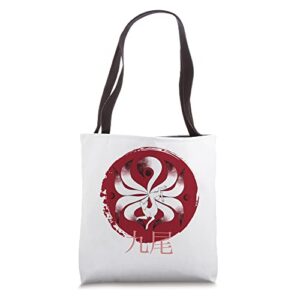 nine tails kitsune tailed fox japan myth tote bag