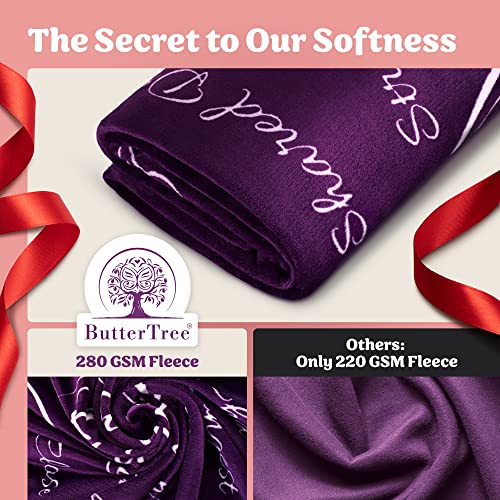 Aunt Gifts Blanket from Niece or Nephew, Aunt Birthday Gifts for Aunt Blanket, Gifts for Auntie, Best Aunt Ever Gifts from Niece, Aunt Gift, Throw Blanket 65” x 50” (Purple)