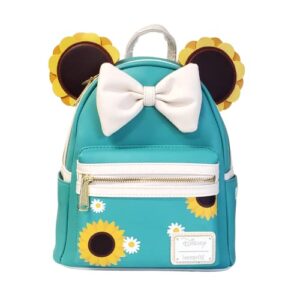 loungefly disney exclusive minnie sunflower double strap shoulder bag