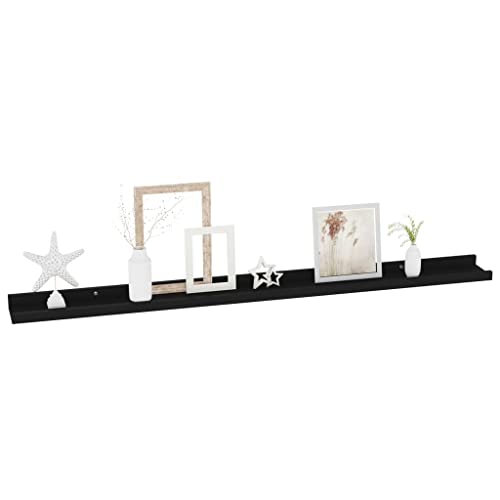 SunshineFace 39 Inch Large Floating Shelves for Wall Set of 4, Rustic Picture Ledge Wall Shelf for Bedroom Kitchen Bathroom Living Room Nursery Display(Black, 39.4"x3.5"x1.2")