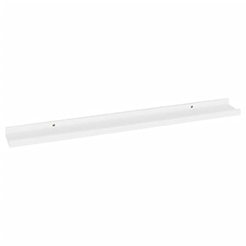 SunshineFace 31 Inch Long Floating Shelves for Wall Mounted, MDF Picture Ledge Floating Shelf Set of 4, Wall Shelves for Bedroom, Living Room, Office, Nursery, Kitchen Storage(White, 31.5"x3.5"x1.2")