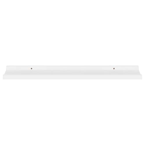 SunshineFace 31 Inch Long Floating Shelves for Wall Mounted, MDF Picture Ledge Floating Shelf Set of 4, Wall Shelves for Bedroom, Living Room, Office, Nursery, Kitchen Storage(White, 31.5"x3.5"x1.2")