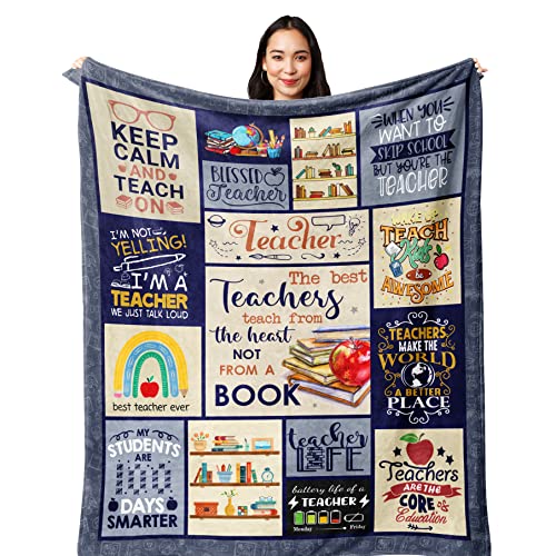 POQUSH Teacher Gifts,Teacher Appreciation Gifts for Women/Men,Best Teacher Gifts for Women,Gifts for Teachers,Teacher Appreciation Gifts, Gifts for Teachers Women,Funny Teacher Gifts Blanket 60X50in