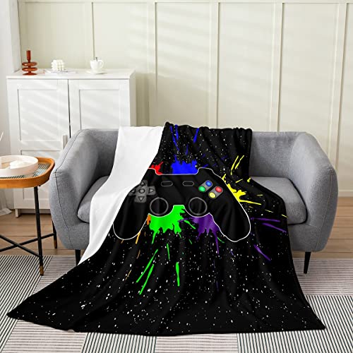 Gamer Fleece Throw Blanket for Bed Sofa Couch,Game Gamepad Flannel Fuzzy Blanket,All Season Modern Game Controller Bed Blanket Room Decor Gaming Tie Dye Plush Blanket 40"x50"