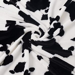 Yaning Cow Print Blanket, Soft Cozy Lightweight Blanket for Kids Adults, Plush Flannel Fleece Throw Blanket for Sofa Couch Bed Decor, Black White, 50x60 inches