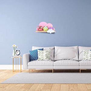 Haomian 2 Pcs Pink Cloud Shelves for Children’s Nursery Or Bedroom,Kids Nursery Room Shelves,Floating Bedroom Baby Book Shelf Storage Shelf, Cloud Floating Wooden Shelf Wall Decoration