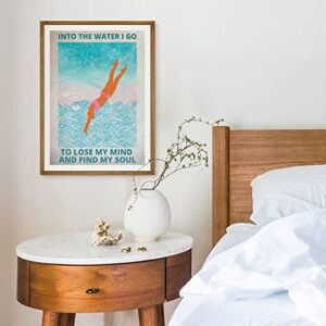 Roxbury Row Beach Room Decor | Woman Diving - Beach Wall Decor, Beach Wall Art, Beach House Decor, Beach House Poster, | Summer Gifts for Women, Beach Gifts for Women (12x16 Unframed)