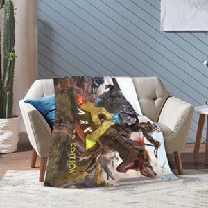 Ark Survival Evolved Blanket Dinosaur Sofa Throw Blankets Lightweight Plush Cozy Soft Air Conditioner Blankets 50"x40"