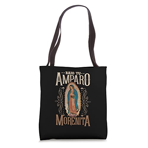 Bajo Tu Amparo Morenita. Virgen de Guadalupe diseño vintage Tote Bag