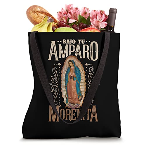 Bajo Tu Amparo Morenita. Virgen de Guadalupe diseño vintage Tote Bag