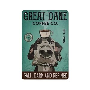 vintage tin sign art dog metal poster dog metal tin signs great dane funny poster retro metal logo poster home kitchen bar cafe bathroom wall decor gifts 8×12 inch