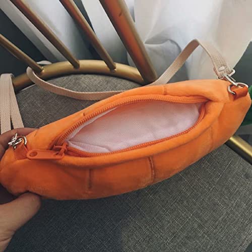 GK-O Lolita Girl Cute Carrot Pattern Plush Shoulder Bag Crossbody Bag Kawaii Handbag Wallet Purse