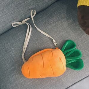 GK-O Lolita Girl Cute Carrot Pattern Plush Shoulder Bag Crossbody Bag Kawaii Handbag Wallet Purse