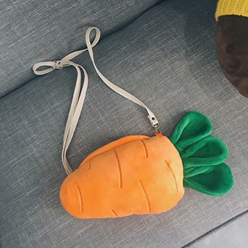 GK-O Lolita Girl Cute Carrot Pattern Plush Shoulder Bag Crossbody Bag Kawaii Handbag Wallet Purse