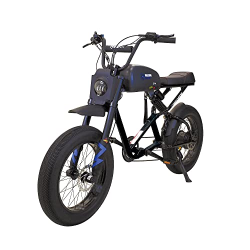 M Massimo 20" Fat Tire E-14 Urban Runner Electric Bike for Adults 48V 750W LED Headlight Taillight Full Suspension Range 43 MI 5 Speed Electric Motor 7 Speed Manual Shimano Gears, e Bike