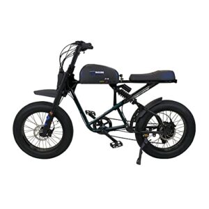 M Massimo 20" Fat Tire E-14 Urban Runner Electric Bike for Adults 48V 750W LED Headlight Taillight Full Suspension Range 43 MI 5 Speed Electric Motor 7 Speed Manual Shimano Gears, e Bike