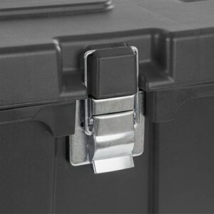 Sterilite Heavy Duty 16 Gallon Portable Plastic Footlocker Storage Container with Handles and Wheels for Dorms and Apartments, Black, 2 Pack