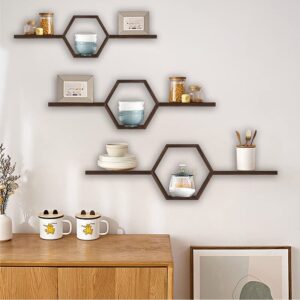 Jiofaviu 6 PCS Floating Shelves Set for Wall Décor, Wall Mounted Cube, Farmhouse Style Floating Shelf for Living Room, Bedroom, Home Decor Furniture