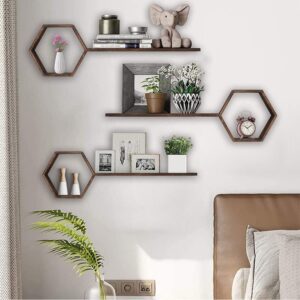 Jiofaviu 6 PCS Floating Shelves Set for Wall Décor, Wall Mounted Cube, Farmhouse Style Floating Shelf for Living Room, Bedroom, Home Decor Furniture