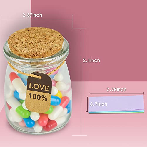 Emlim 50PCS Love Capsules in a Glass Bottles Cute Message Capsules Pills for Boyfriend/Girlfriend & Birthday Christmas Anniversary Graduation Mother's Day Gift