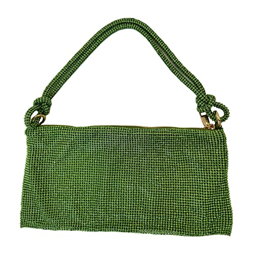 Sparkly Rhinestone Evening Bags for Womens, Chic Crystal Evening Purse Shiny Hobo bags Handbag Green