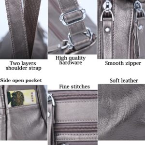 ELDA 10 Pockets Crossbody Purses for Women Medium Pocketbooks Lightweight Ladies Satchel Bag Multi Pocket Shoulder Handbag