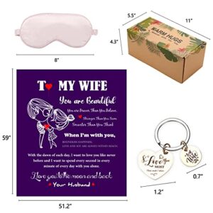 TMEOIIPY Gifts for Wife from Husband to My Wife Blanket, Romantic Wife Gifts for Wedding Anniversary Birthday Christmas Valentine's Mother's Day, Throw Blanket Gifts for Her -Purple