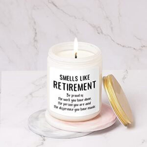 Retirement Gifts, Retirement Gifts for Women, Men, Coworker - Retirement Party Gifts, Retirement Gag Gifts, Funny Coworker Retirement Gifts, 7oz Soy Candles