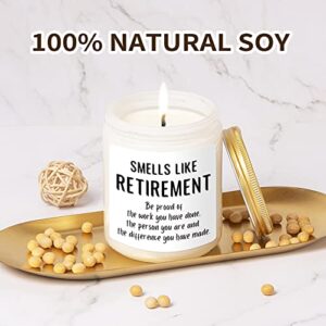 Retirement Gifts, Retirement Gifts for Women, Men, Coworker - Retirement Party Gifts, Retirement Gag Gifts, Funny Coworker Retirement Gifts, 7oz Soy Candles