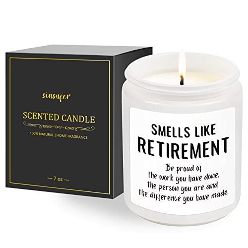 Retirement Gifts, Retirement Gifts for Women, Men, Coworker - Retirement Party Gifts, Retirement Gag Gifts, Funny Coworker Retirement Gifts, 7oz Soy Candles