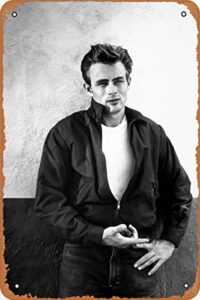 ysirseu music metal signs vintage james dean black and white poster celebrities & musicians wall art retro decor tin sign-8x12inch