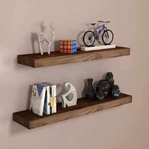 falanzath floating shelves wood set of 2 – storage shelf 30 inch – rustic wall mounted storage shelves for bedroom, living room, bathroom, kitchen, office, farmhouse – wall shelf for kids