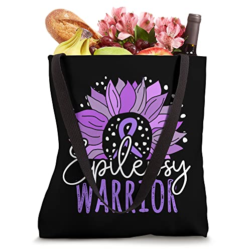 Sunflower Epilepsy Warrior, Epilepsy Awareness Tote Bag