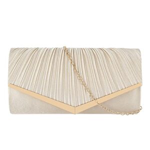 zlm bag us satin evening bag pleated envelope clutch purse wedding party prom dress handbag with detachable chain