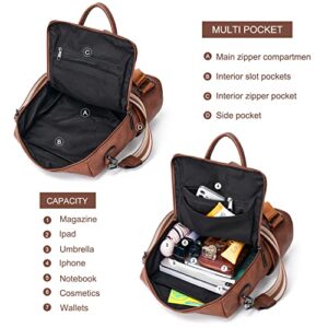 Backpack Purse for Women Leather: Waterproof Anti theft Fashion Convertible Shoulder Bag (Oil Wax Brown)