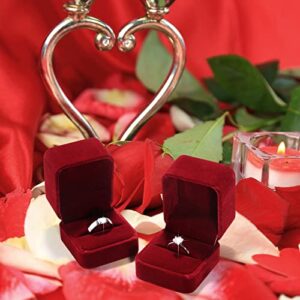 BBTO 36 Pieces Velvet Ring Box for Wedding Ceremony Engagement Ring Box Gift Wedding Ring Box Jewelry Boxes Display Box for Proposal Ring Case for Wedding Engagement Birthday Anniversary(Red)