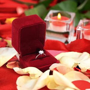 BBTO 36 Pieces Velvet Ring Box for Wedding Ceremony Engagement Ring Box Gift Wedding Ring Box Jewelry Boxes Display Box for Proposal Ring Case for Wedding Engagement Birthday Anniversary(Red)